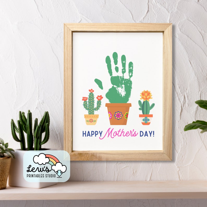 PRINTABLE Christian Mother’s Day Flower Cactus Handprint Art | DIY ...