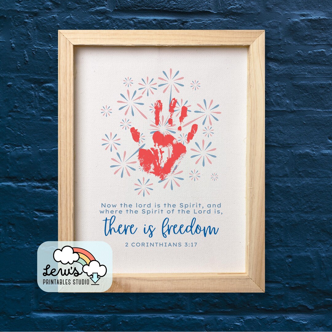 PRINTABLE Christian Independence Day Child Handprint Craft | 4th of ...