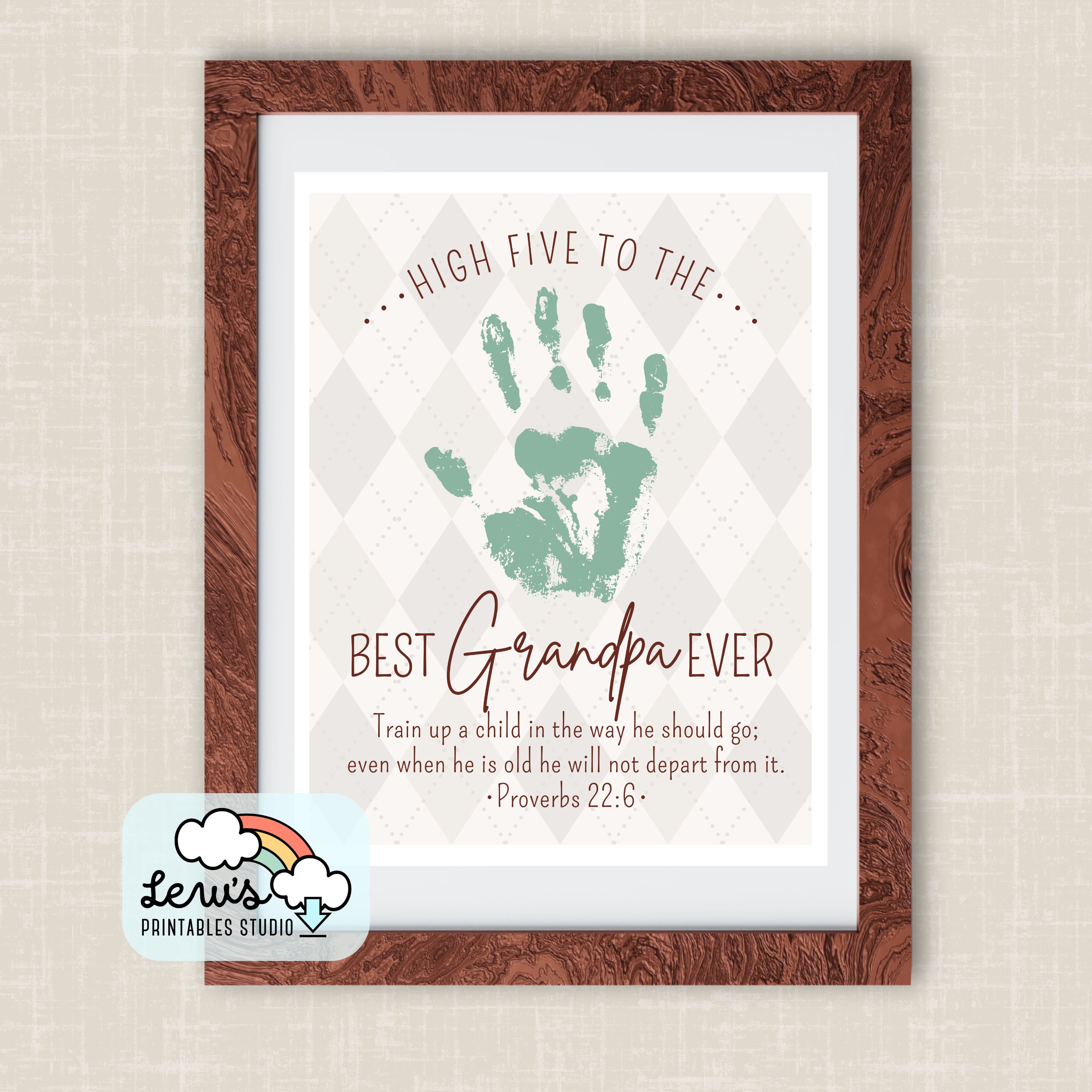 PRINTABLE Christian Grandfather Fathers Day Handprint Craft DIY ...