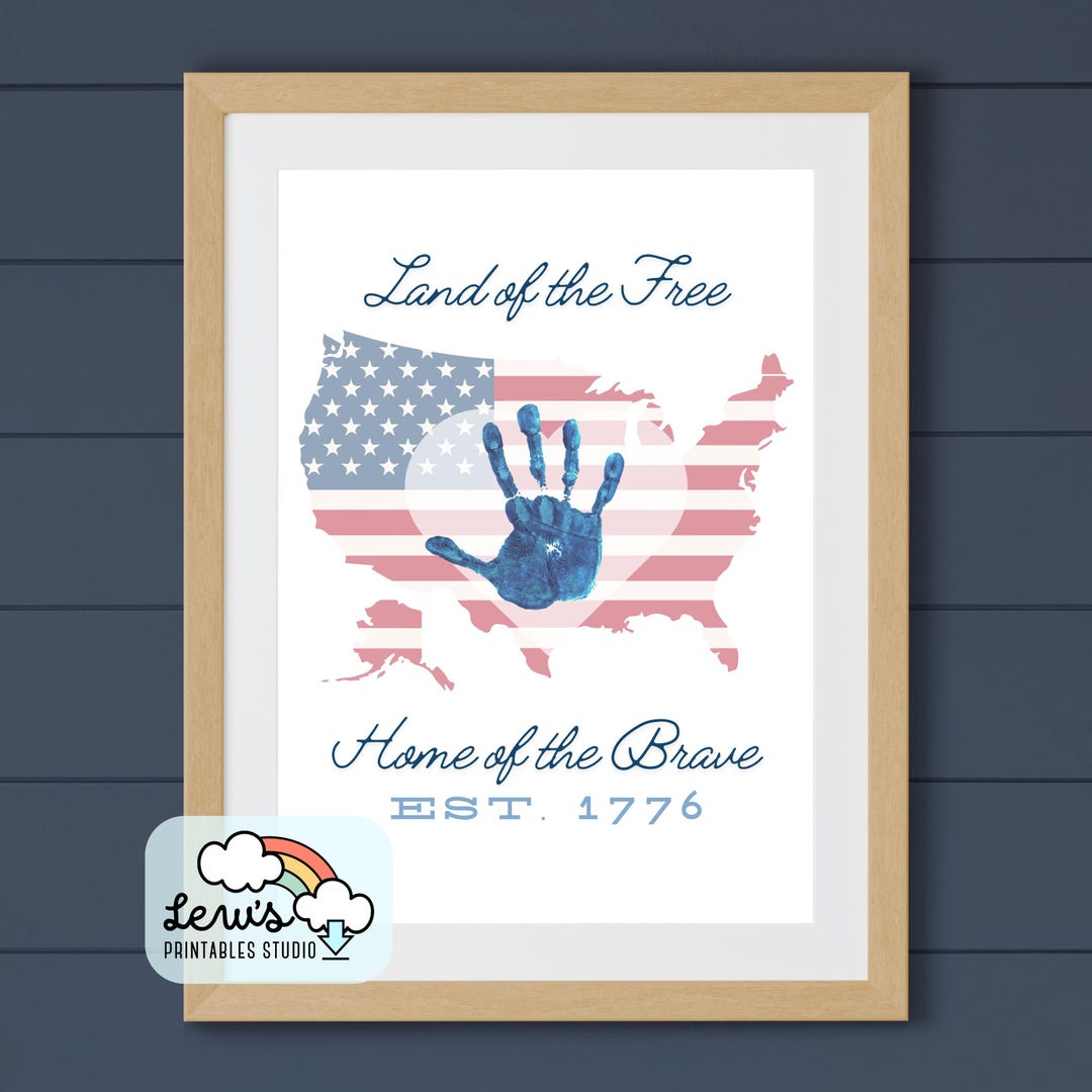 PRINTABLE Independence Day Child Handprint Art | 4th of July American ...