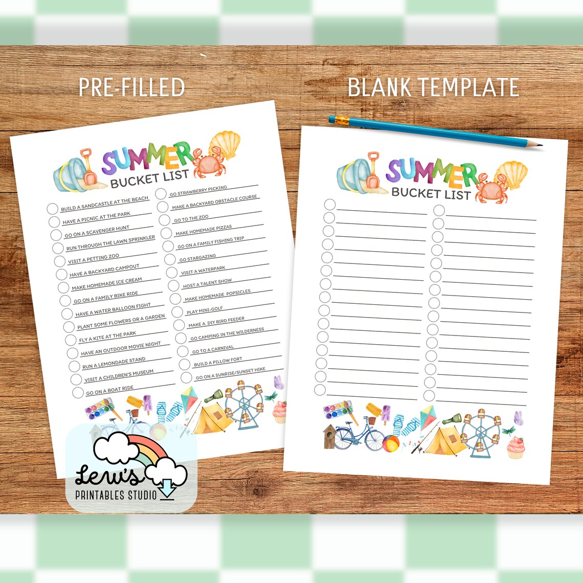 PRINTABLE Summer Bucket List | School Break Vacation Goals Ideas ...