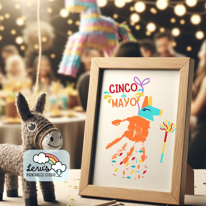 PRINTABLE Cinco De Mayo Piñata Child’s Handprint Craft | Mexican ...