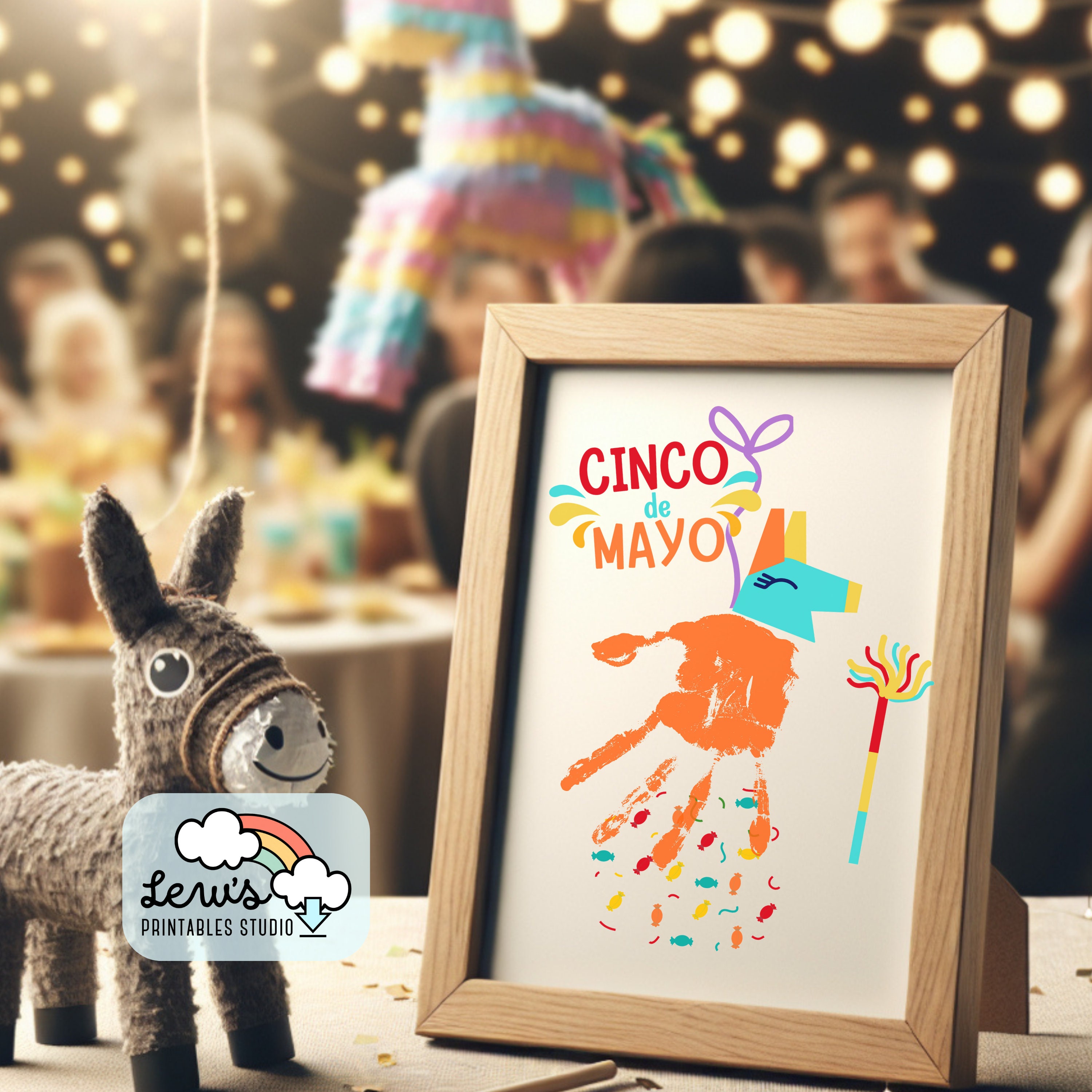 PRINTABLE Cinco De Mayo Piñata Child’s Handprint Craft | Mexican ...