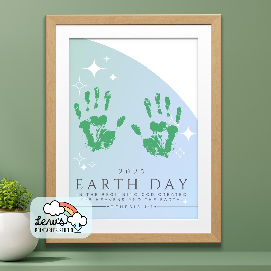 PRINTABLE Earth Day Handprint Art Craft Gift | God's Creation Child’s ...