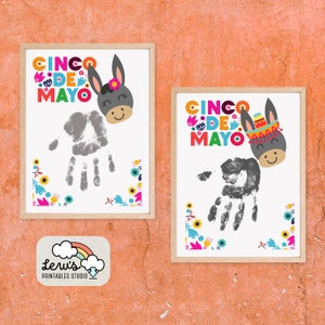 PRINTABLE Cinco De Mayo Donkey Child’s Handprint Craft | Preschool ...
