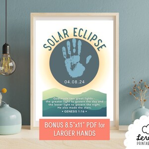 PRINTABLE Christian Solar Eclipse 2024 Handprint Art Science Activity ...