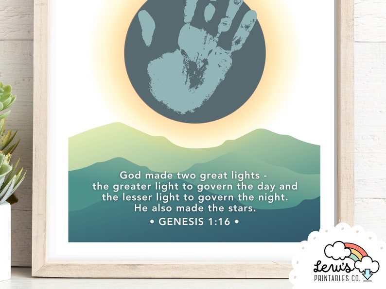 PRINTABLE Christian Solar Eclipse 2024 Handprint Art Science Activity ...