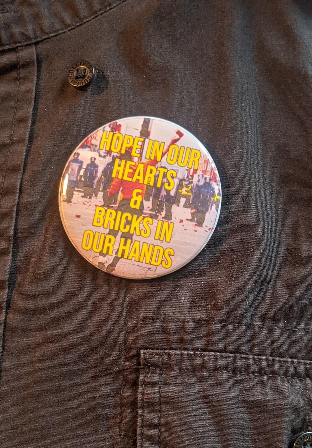 Hope in Our Hearts Bricks in Our Hands Political Statement Disobedience ...