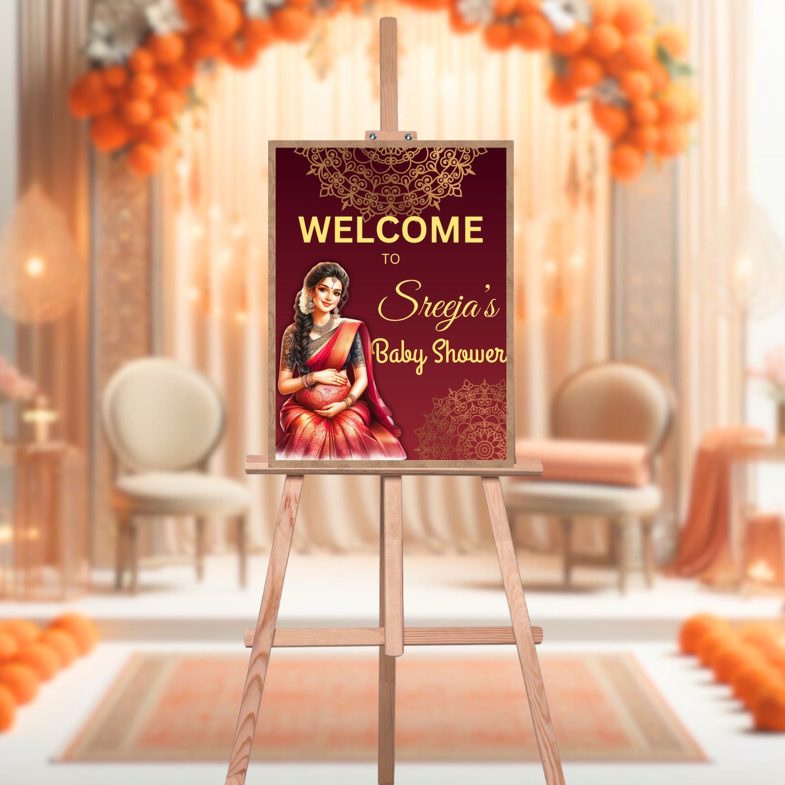 Seemantham Welcome Board for Indian Baby Shower or Sreemantham Welcome ...