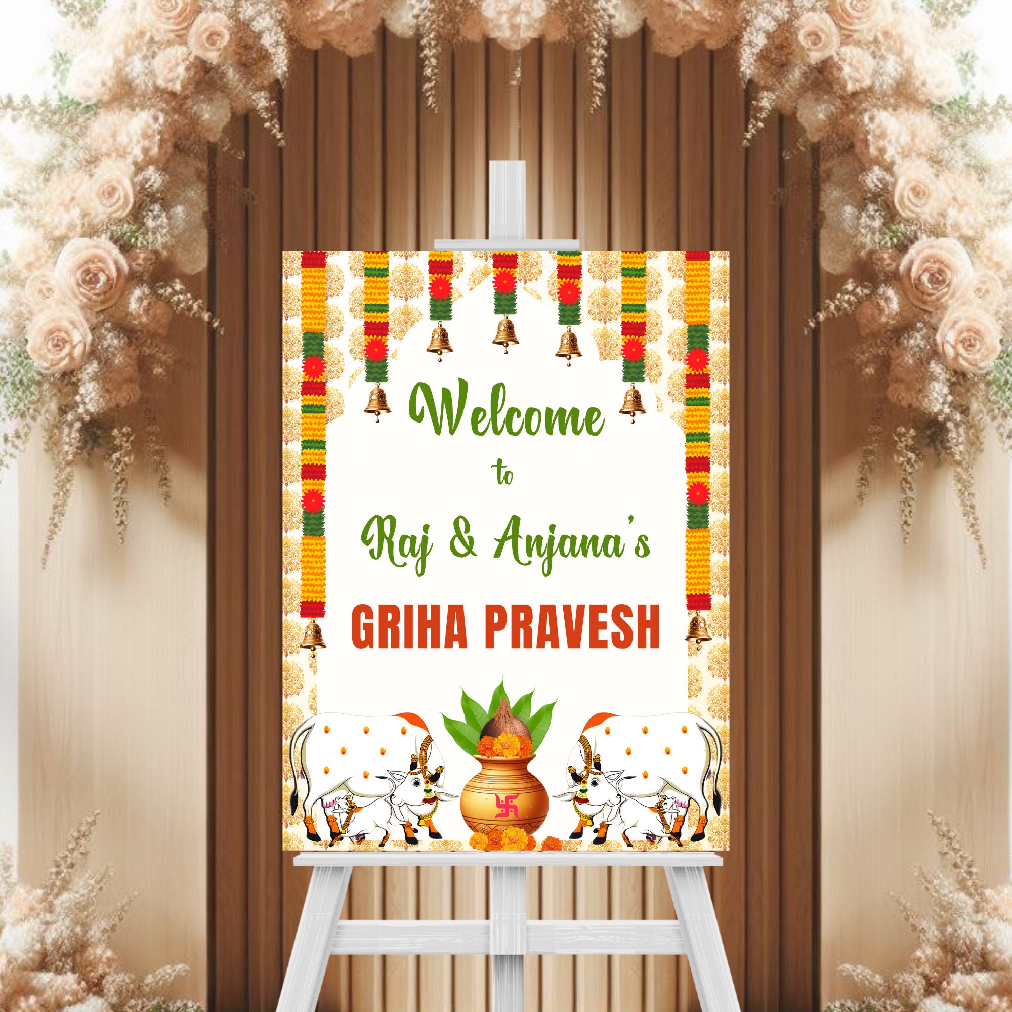 Indian Housewarming Welcome Sign, Customizable Welcome Sign for Indian ...