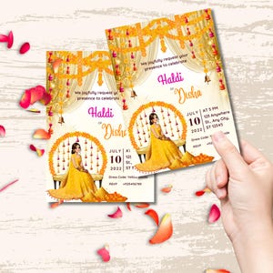 Elegant & Minimal Haldi Invitation for Your Haldi Event, Customizable ...