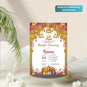 Bangle Ceremony Invitation for Choora Ceremony, Punjabi Wedding ...