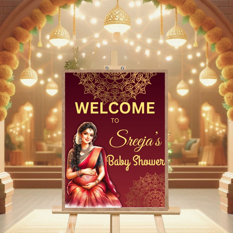 Seemantham Welcome Board for Indian Baby Shower or Sreemantham Welcome ...