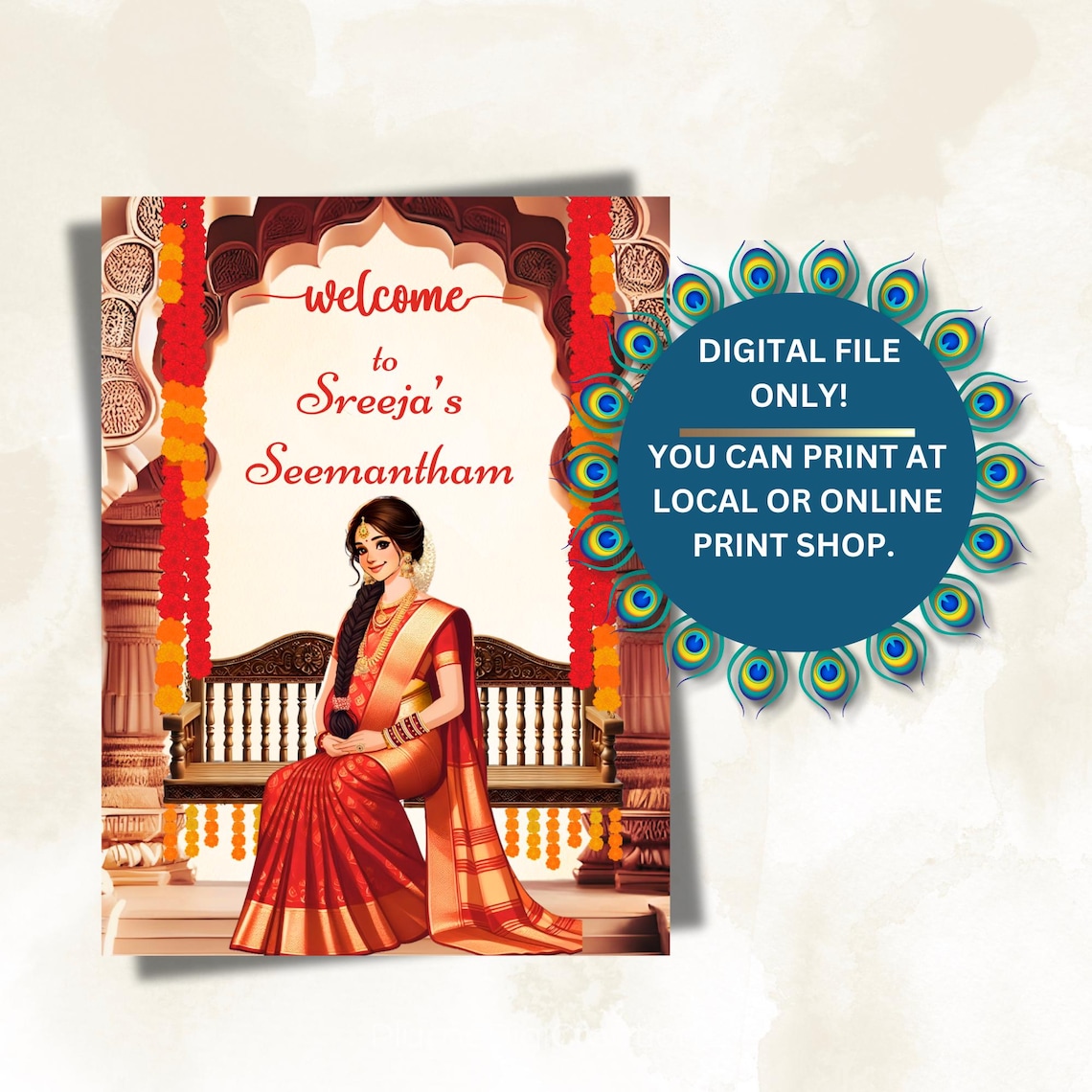 Seemantham Welcome Board for Indian Baby Shower or Sreemantham Welcome ...