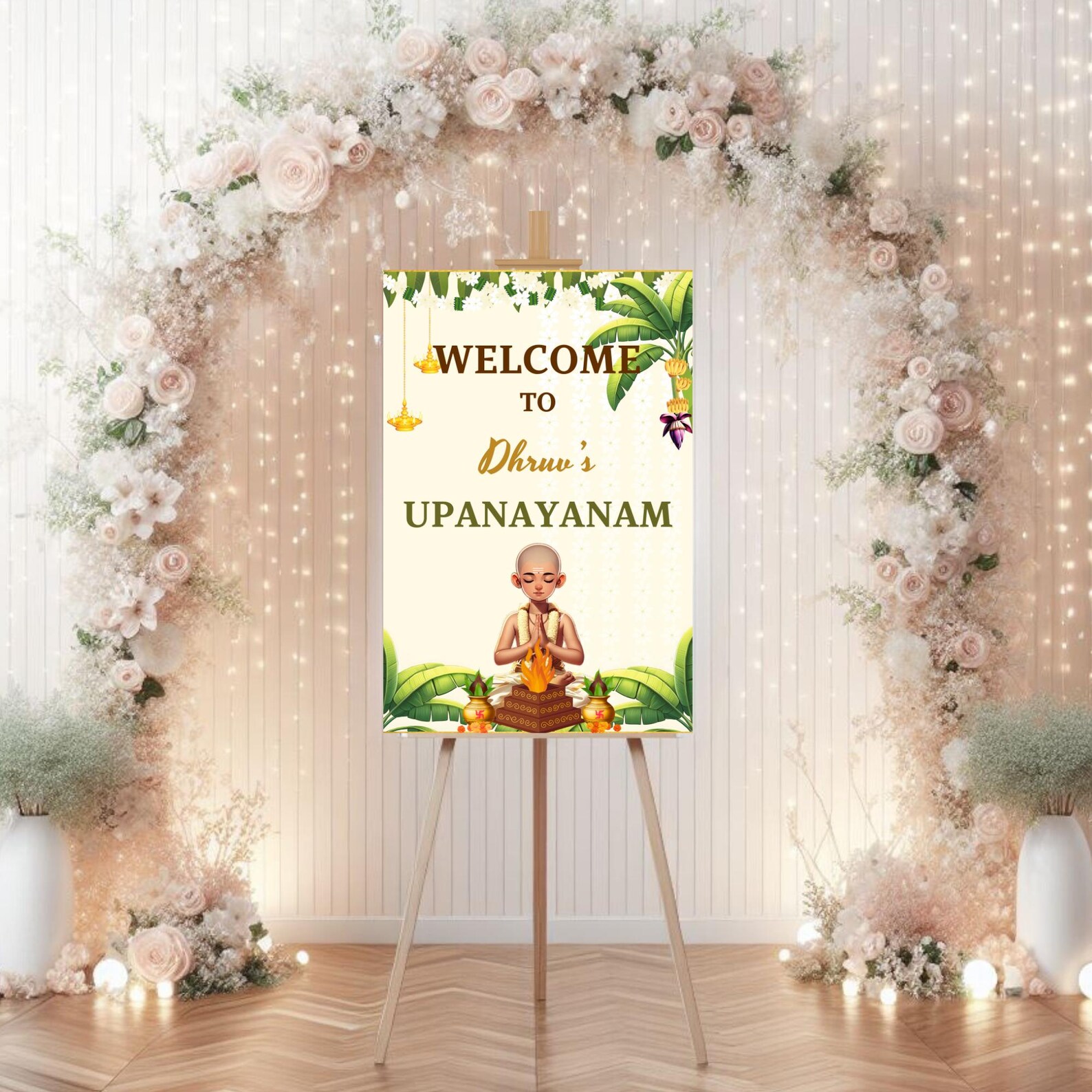 Upanayanam Welcome Sign for Thread Ceremony, Janoi, Welcome Board ...