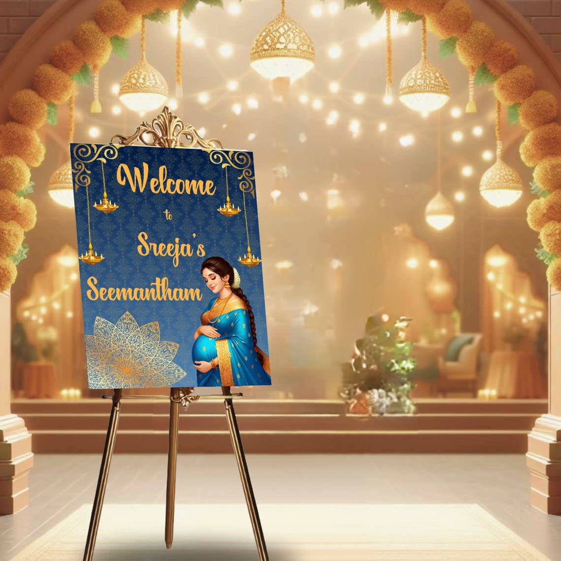 Seemantham Welcome Board for Indian Baby Shower or Sreemantham Welcome ...