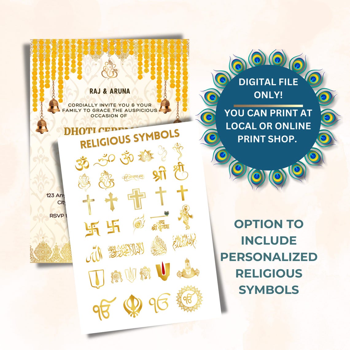 Dhoti Ceremony Invitation for Dhothi Function Invite & Panchalu ...