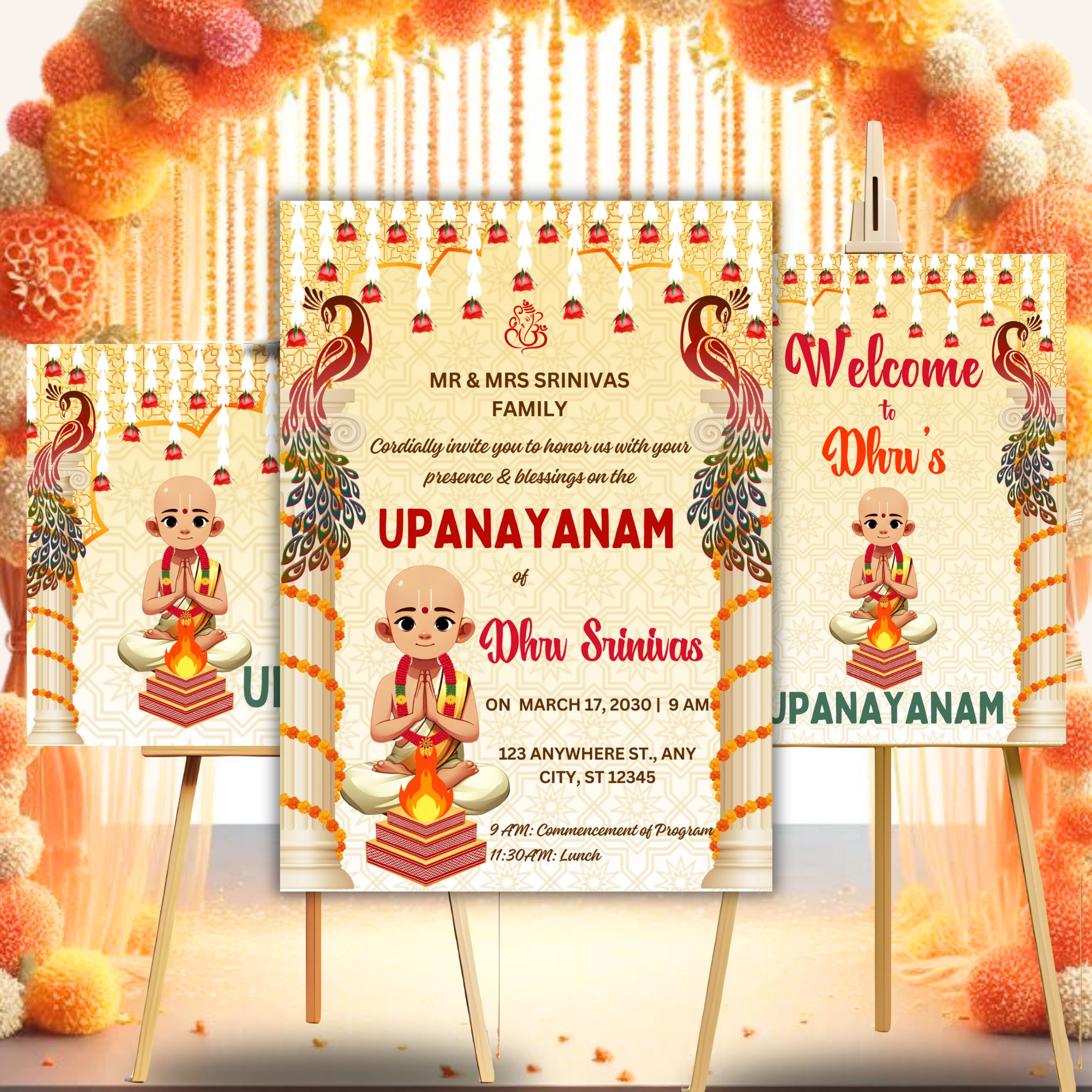 Upanayanam Bundle: Upanayanam Invite, Customizable Upanayanam ...