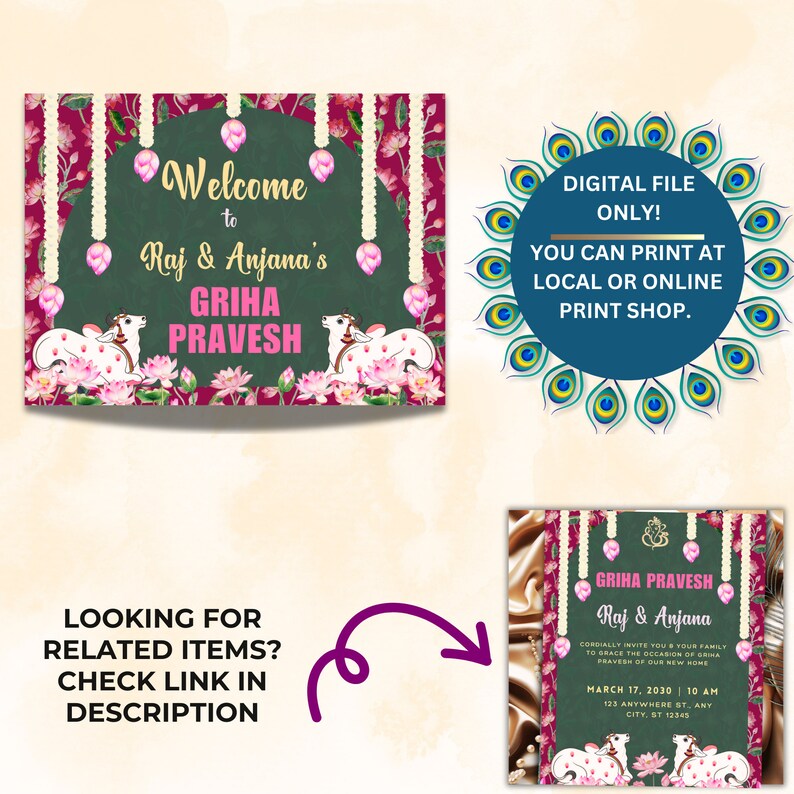 Indian Housewarming Welcome Sign, Customizable Welcome Sign for Indian ...