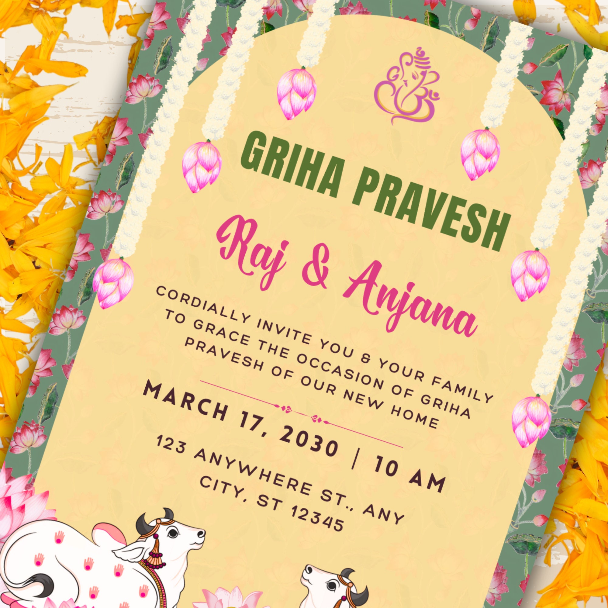 Indian Housewarming Invitation, Customizable Invitation for Indian ...