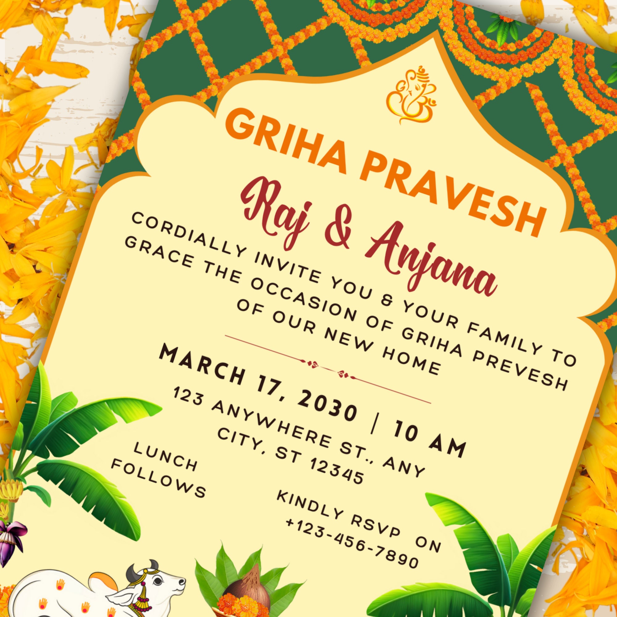 Indian Housewarming Invitation, Customizable Invitation for Indian ...
