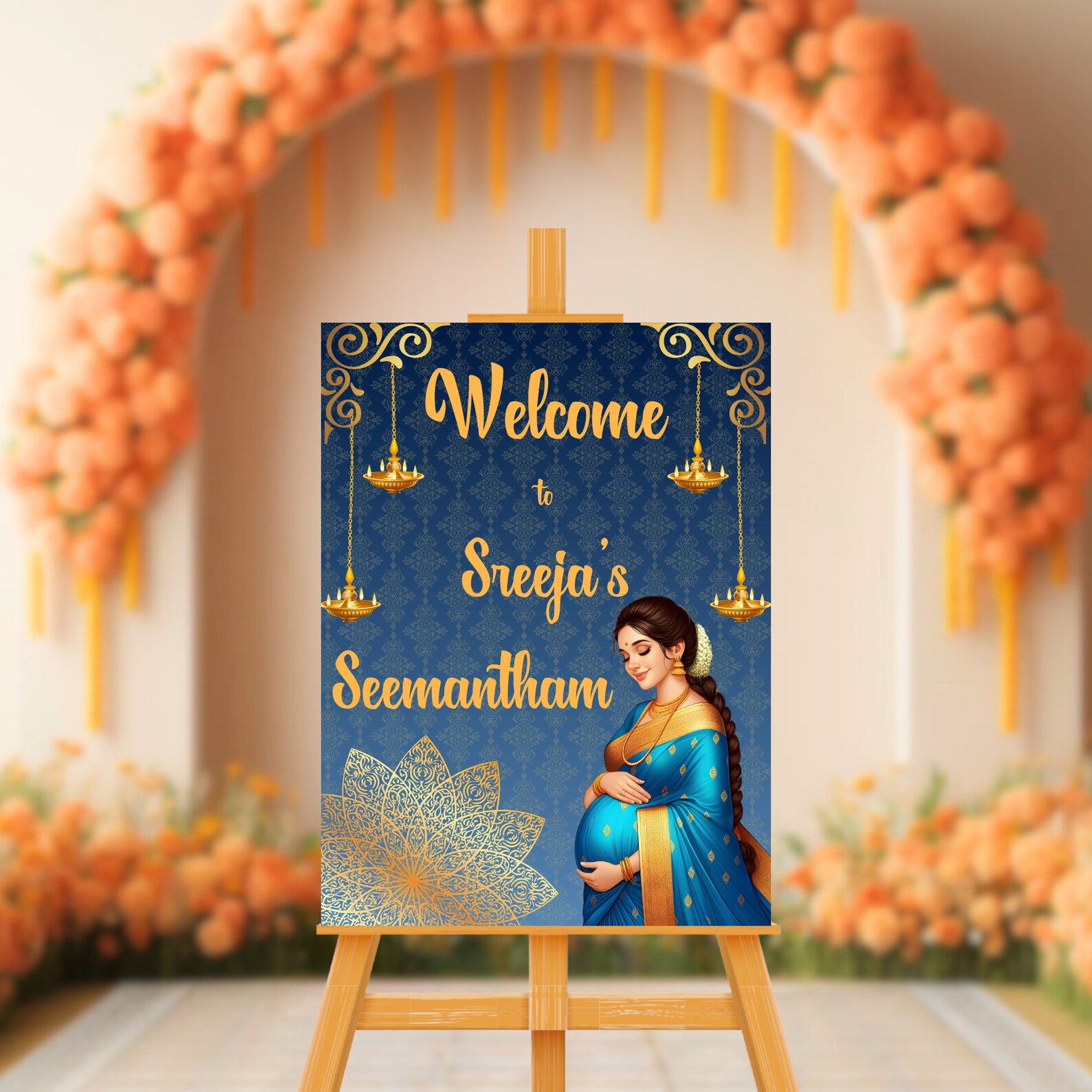 Seemantham Welcome Board for Indian Baby Shower or Sreemantham Welcome ...