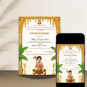 Upanayanam Invite, Customizable Upanayanam Invitation for Thread ...