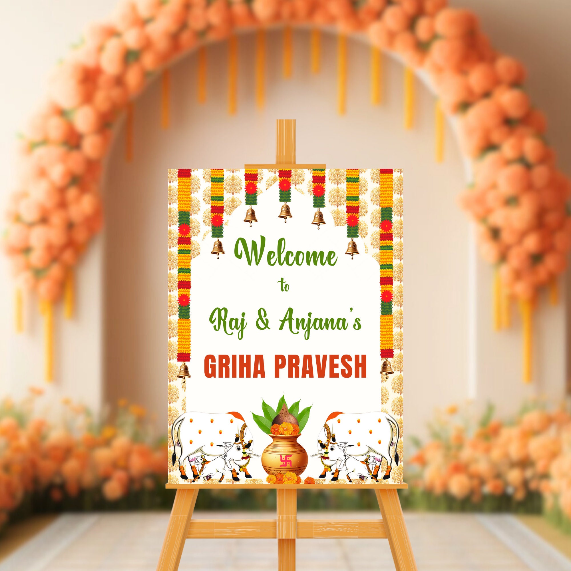 Indian Housewarming Welcome Sign, Customizable Welcome Sign for Indian ...