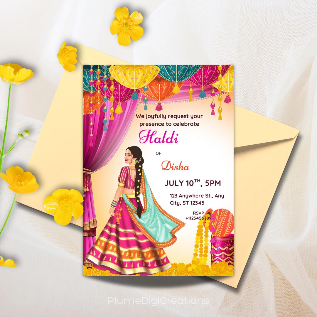 Customizable Mayoun Invitation Template: Haldi Pithi Ceremony (digital ...