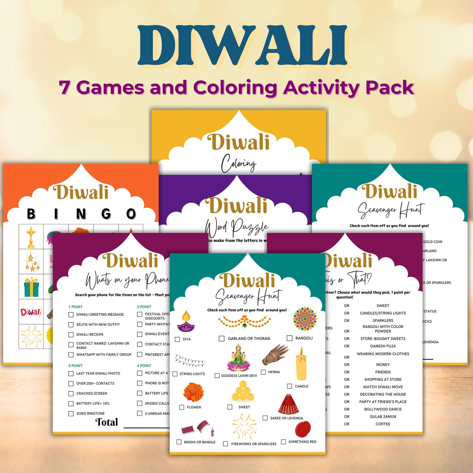 Diwali Games Bundle, Diwali Games and Activity for Kids, Diwali Games ...
