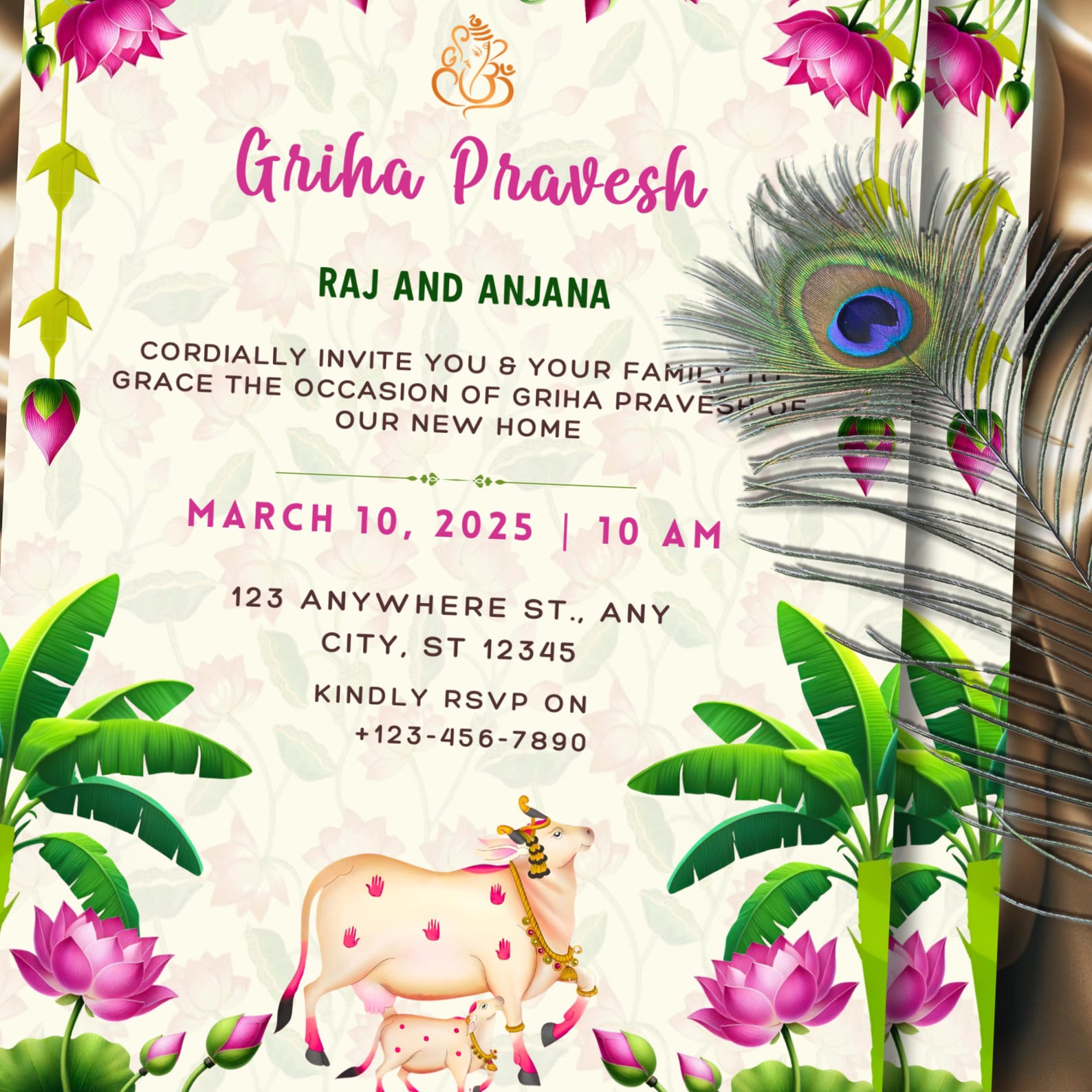 Indian Housewarming Invitation, Customizable Invitation for Indian ...