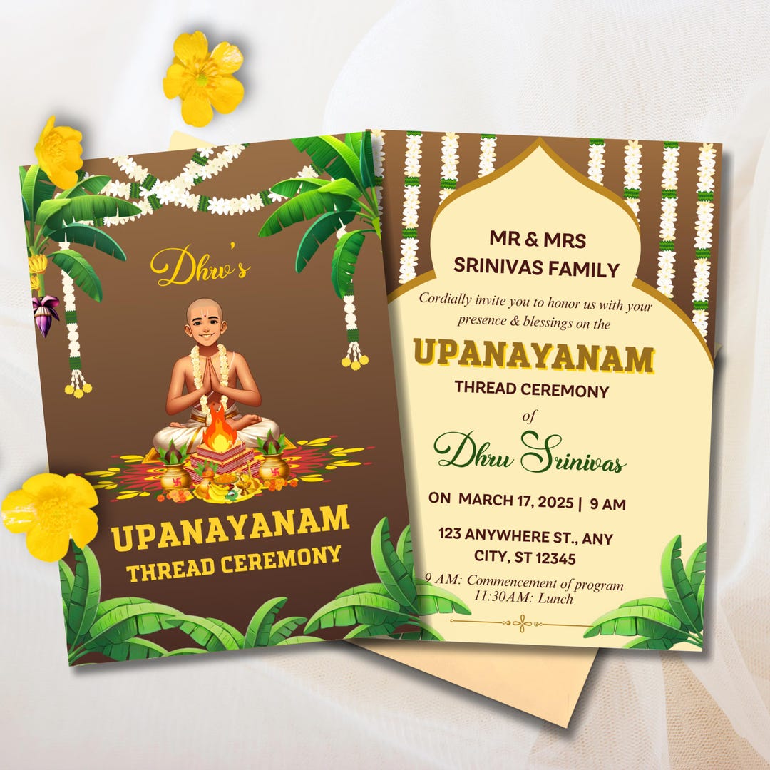 Upanayanam Invite, Customizable Upanayanam Invitation for Thread ...