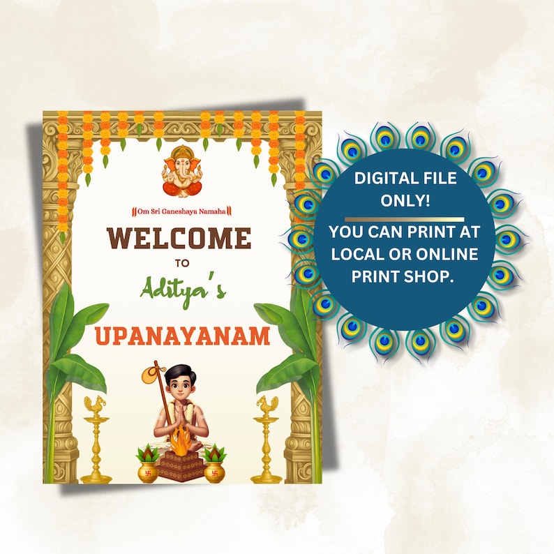 Upanayanam Welcome Sign for Thread Ceremony, Janoi, Upanayanam ...