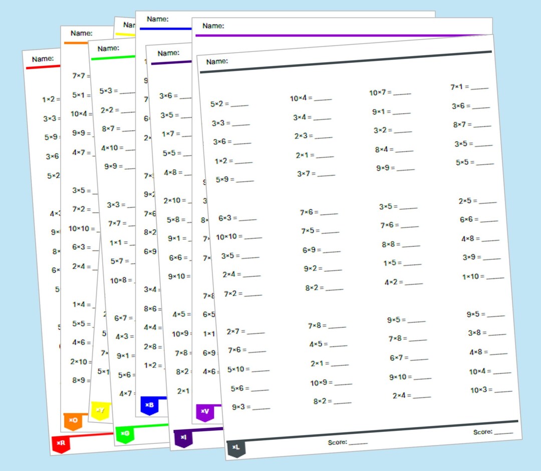 Printable Multiplication Practice Sheets, Learner-centered, Dyslexia ...