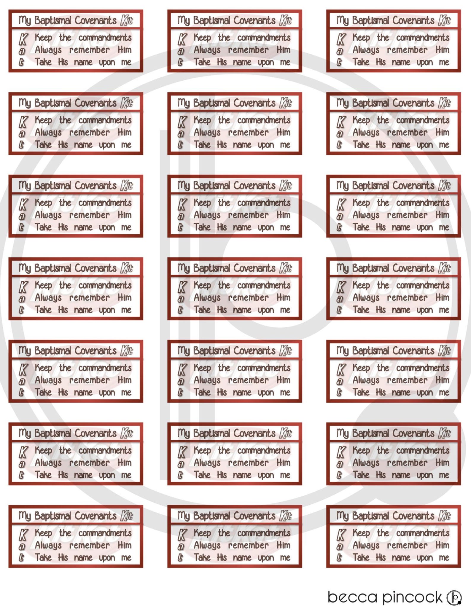 Kit Kat Baptismal Covenants Candy Tag Printable - Snack Size - Etsy