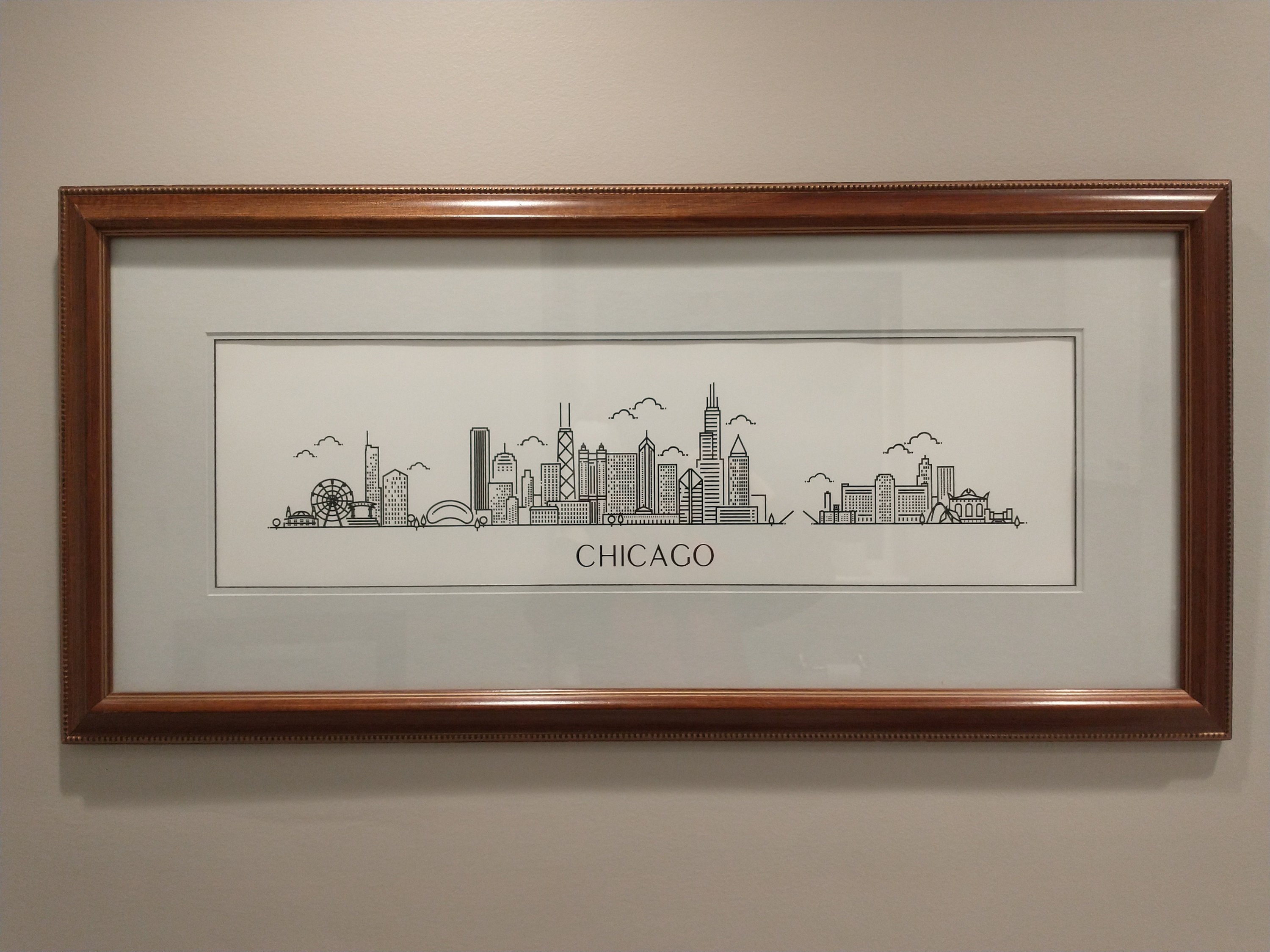 Chicago Skyline Cityscape Wall Art Poster Digital Download Printable ...