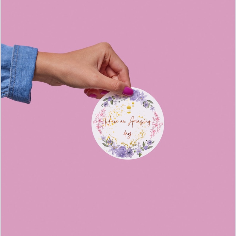 Printable Digital Circle Sticker - Etsy