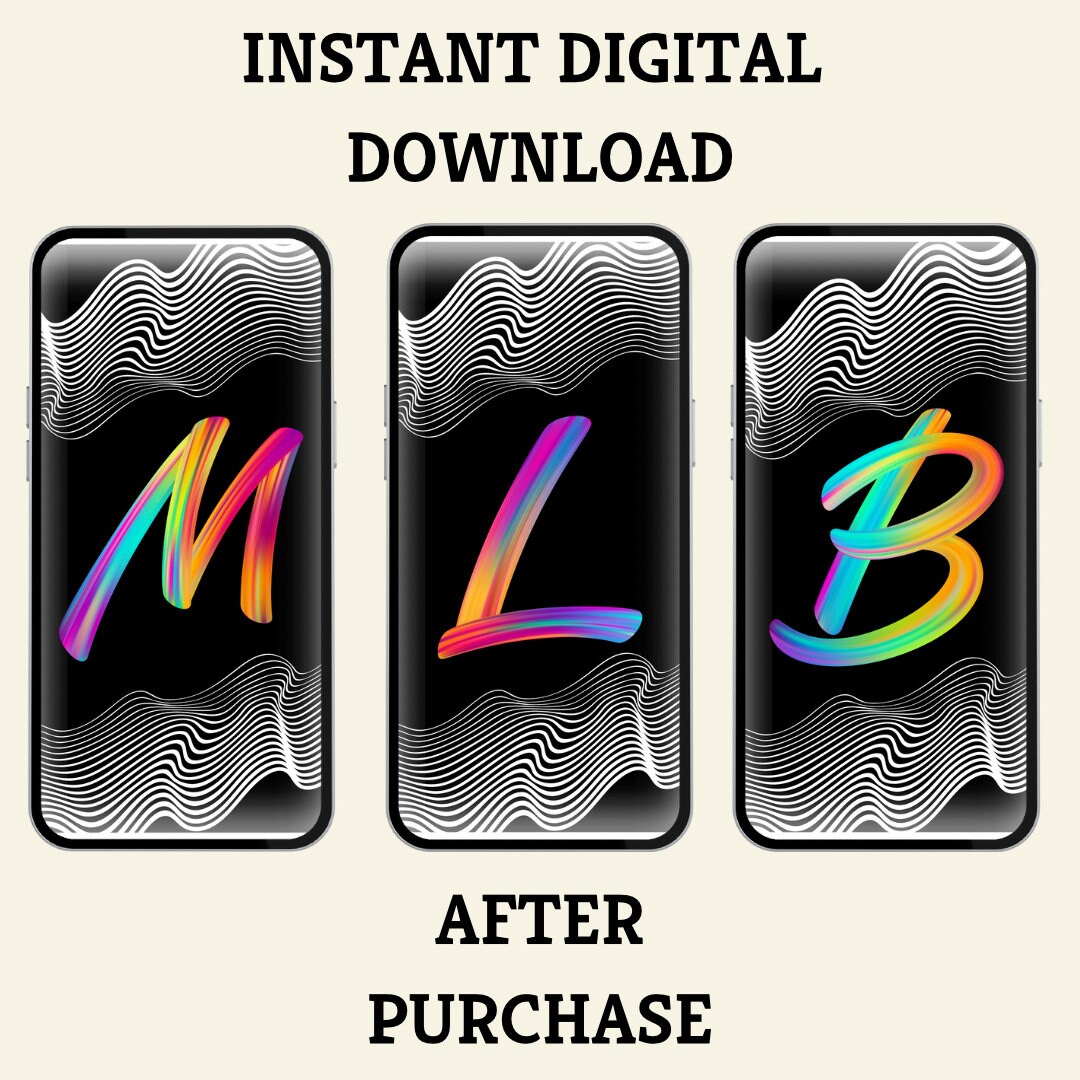 Digital Neon Painted Letter Themed Phone Wallpapers ~ All 26 Letters ...