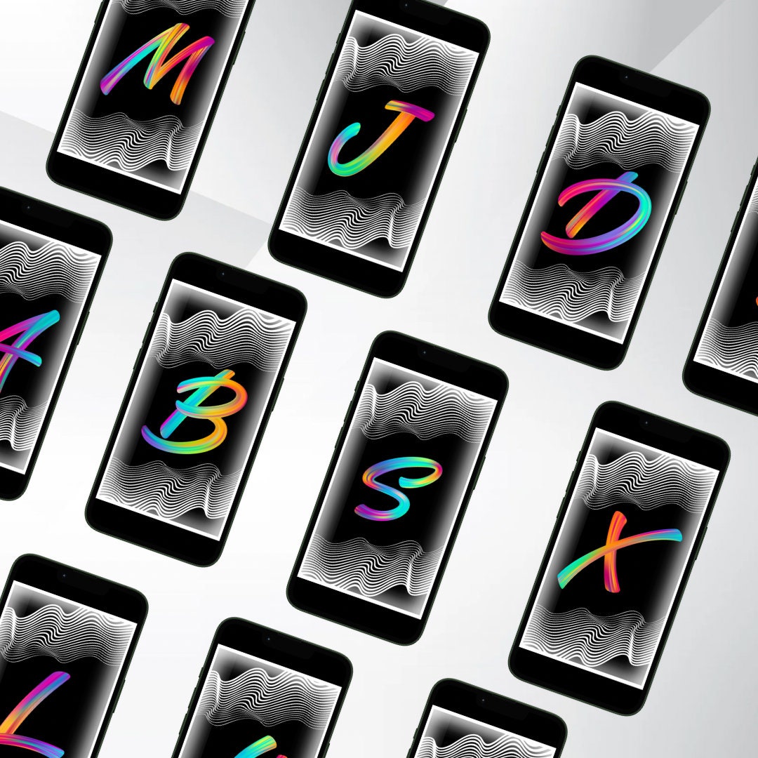 Digital Neon Painted Letter Themed Phone Wallpapers ~ All 26 Letters ...