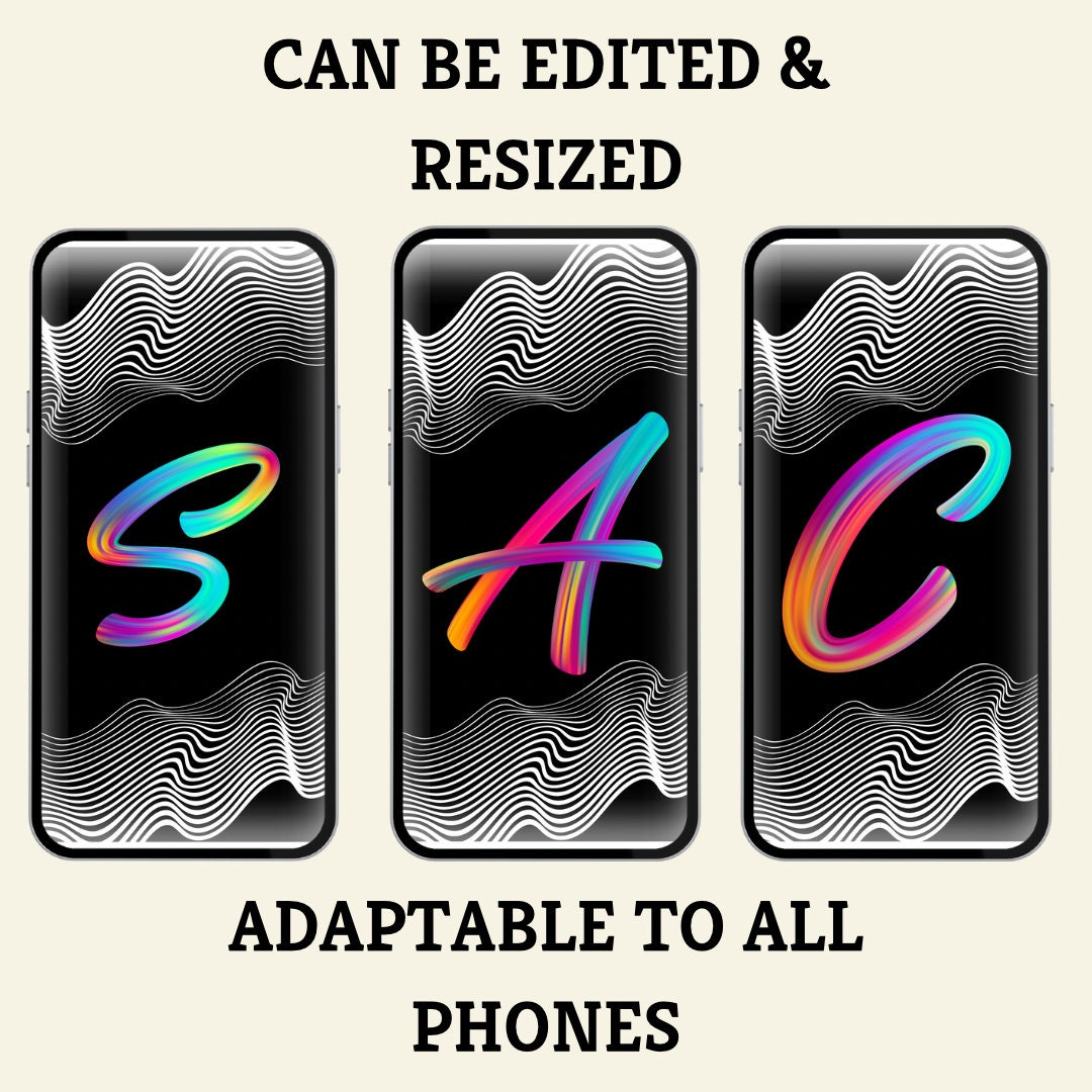 Digital Neon Painted Letter Themed Phone Wallpapers ~ All 26 Letters ...