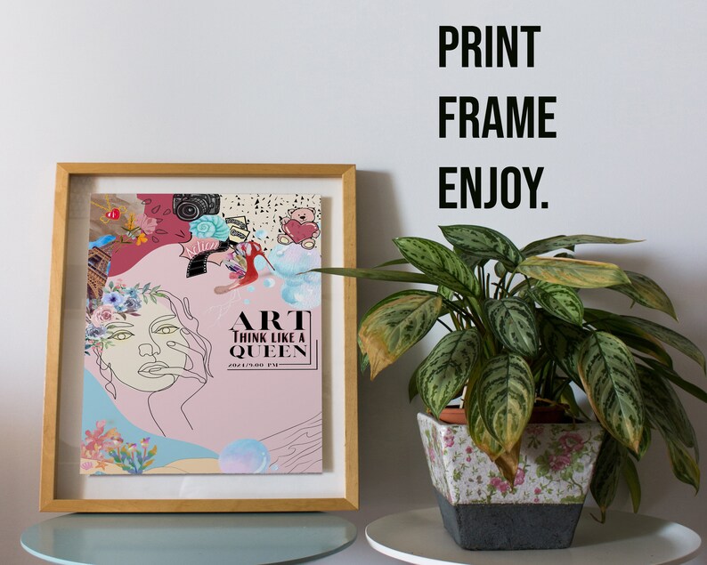 Pink Feminist Wall Art Salon Decor & Hairstylist Gift Think Like a ...