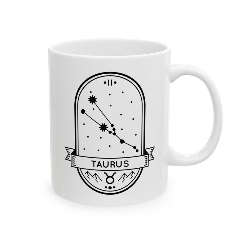 Taurus Constellation Ceramic Mug, Taurus Coffee Cup, Zodiac Tea Mug ...