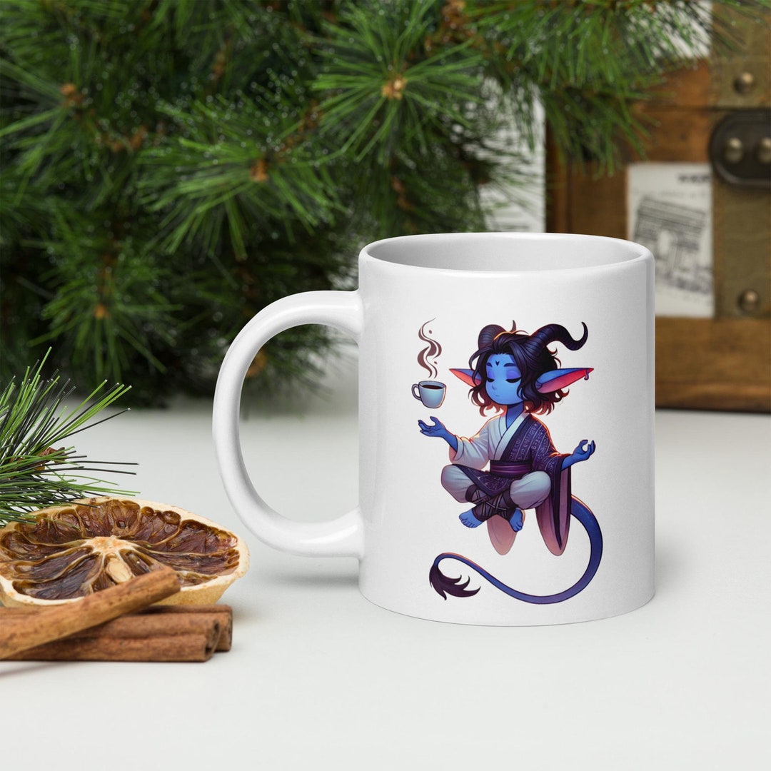 Young Tiefling Coffee Mug - Fantasy Design for D&D and RPG Fans - Gift ...
