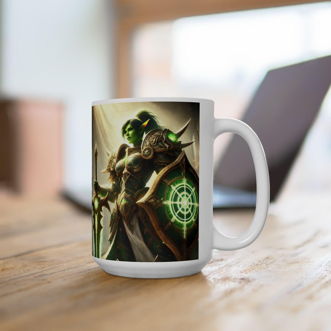 Female Half-orc Paladin, Ceramic Mug, Coffee Cup, Tea Mug, Dungeons and ...