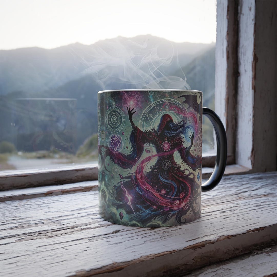 Magic Sorcerer Color Changing Mug, DND Fantasy Coffee Cup, Wizard ...