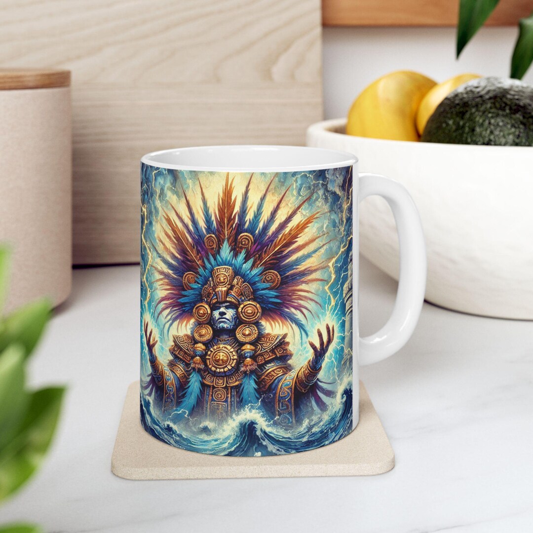 Mayan Thunder Warrior Ceramic Mug, Coffee Cup, 11oz, 15oz, Gift for ...