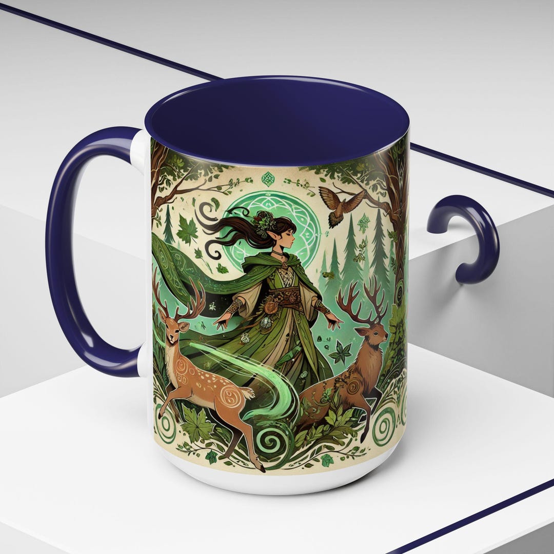 Druid Elf Coffee Mug – Fantasy-inspired Ceramic Mug, in 11oz and 15oz ...