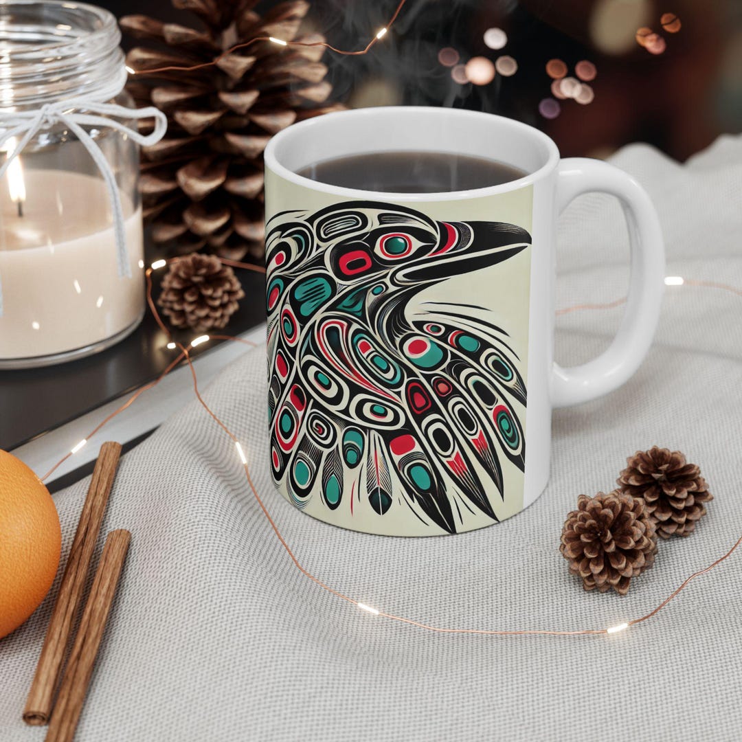 PNW Inspired Crow Coffee Cup – Raven Tea Mug, Microwave and Dishwasher ...