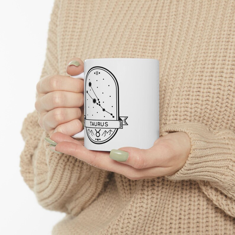 Taurus Constellation Ceramic Mug, Taurus Coffee Cup, Zodiac Tea Mug ...