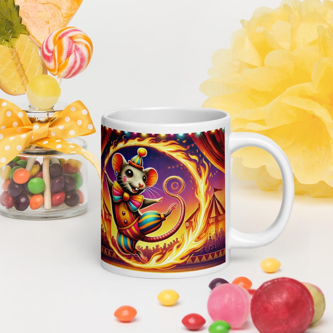 Circus Mouse Mug Cute Clown Mouse Artwork, Available in 11oz, 15oz, and ...
